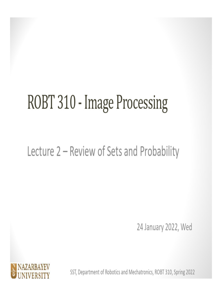 Robt310 Lecture2 Review of Probability | PDF | Set (Mathematics) | Random Variable