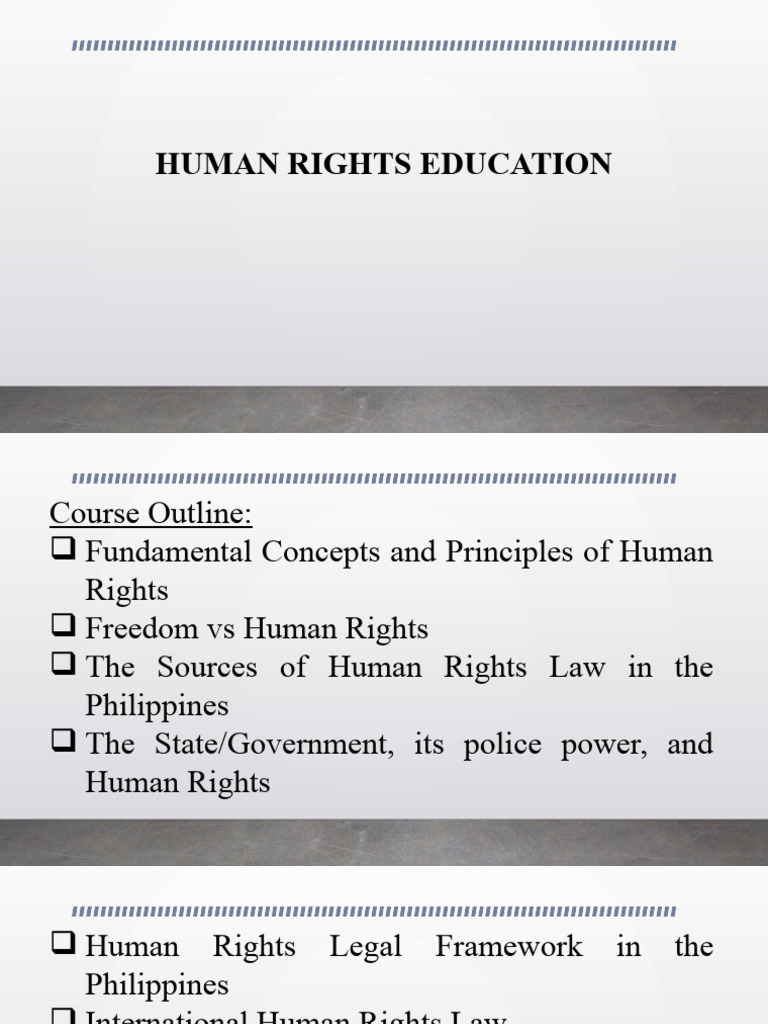 Human Rights Education Course Outline | PDF | Human Rights | Rights