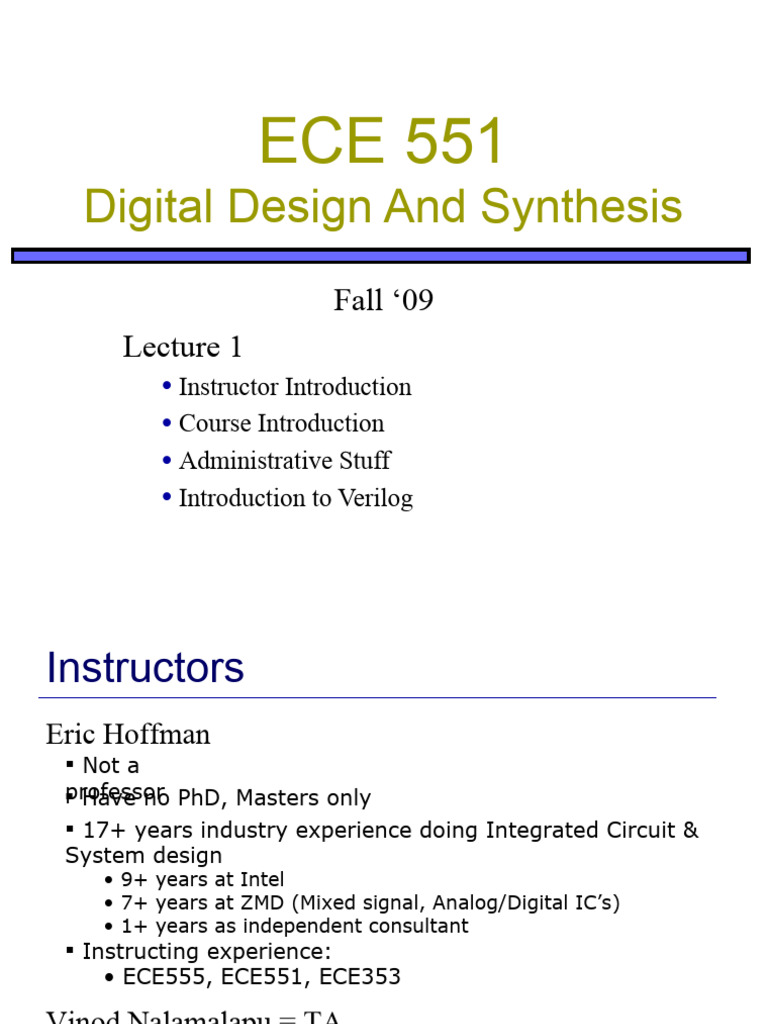 Lecture 1 Pdf Hardware Description Language Field Programmable 8628