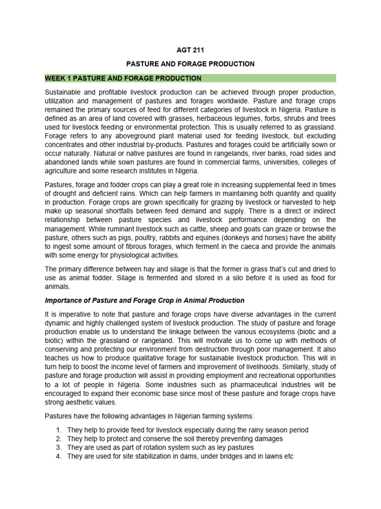 Understanding Pasture and Forage Production | PDF | Hay | Fertilizer