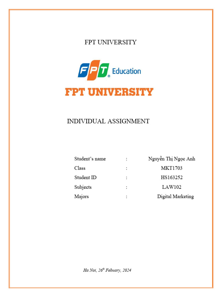 INDIVIDUAL ASSIGNMENT LAW102-world | PDF | Trademark | Copyright Infringement