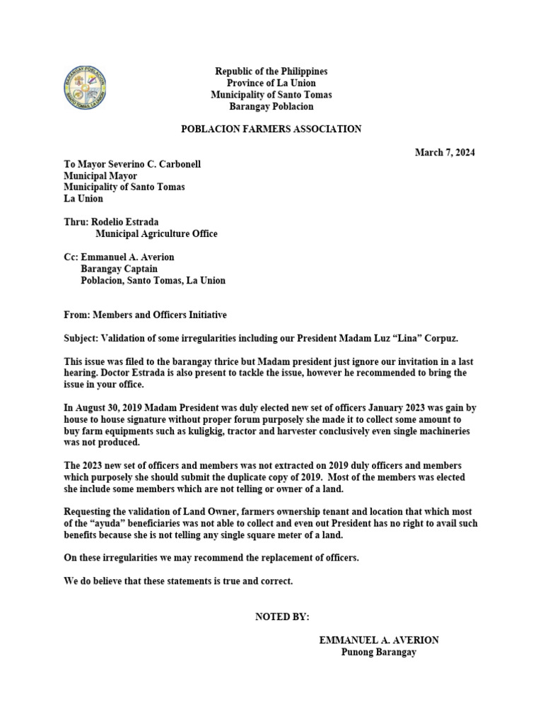Letter Farmers-Mayor | PDF | Agriculture