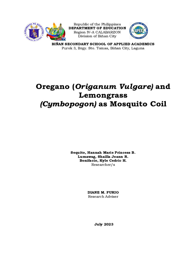 GROUP 5 FINAL RESEARCH PAPER - Docx 2 | PDF | Oregano