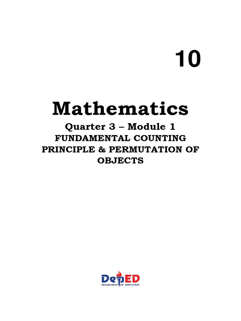 Math 10 Q3 Week 1 Module 1 Permutation Counting Principle For Reproduction Download