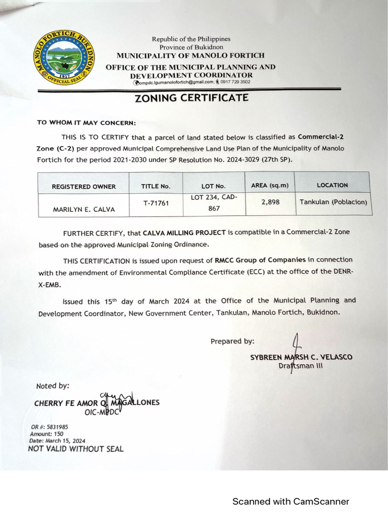 ZONING CERTIFICATE | PDF ZONING CERTIFICATE | PDF