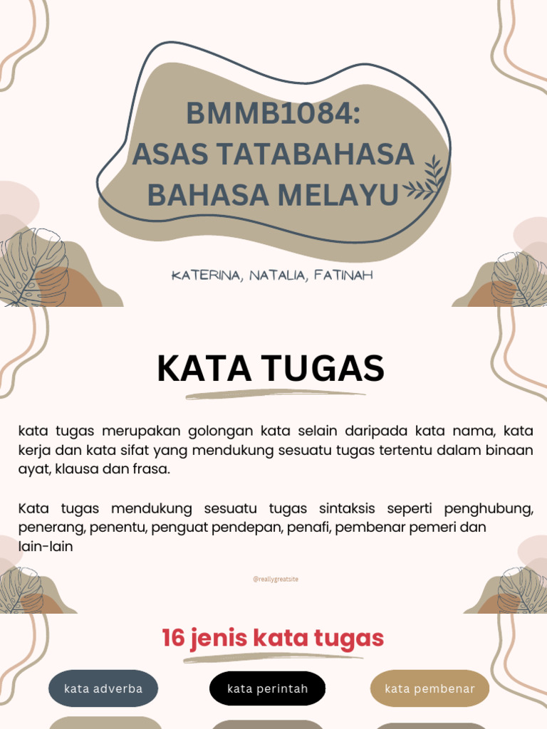 Kata Tugas | PDF