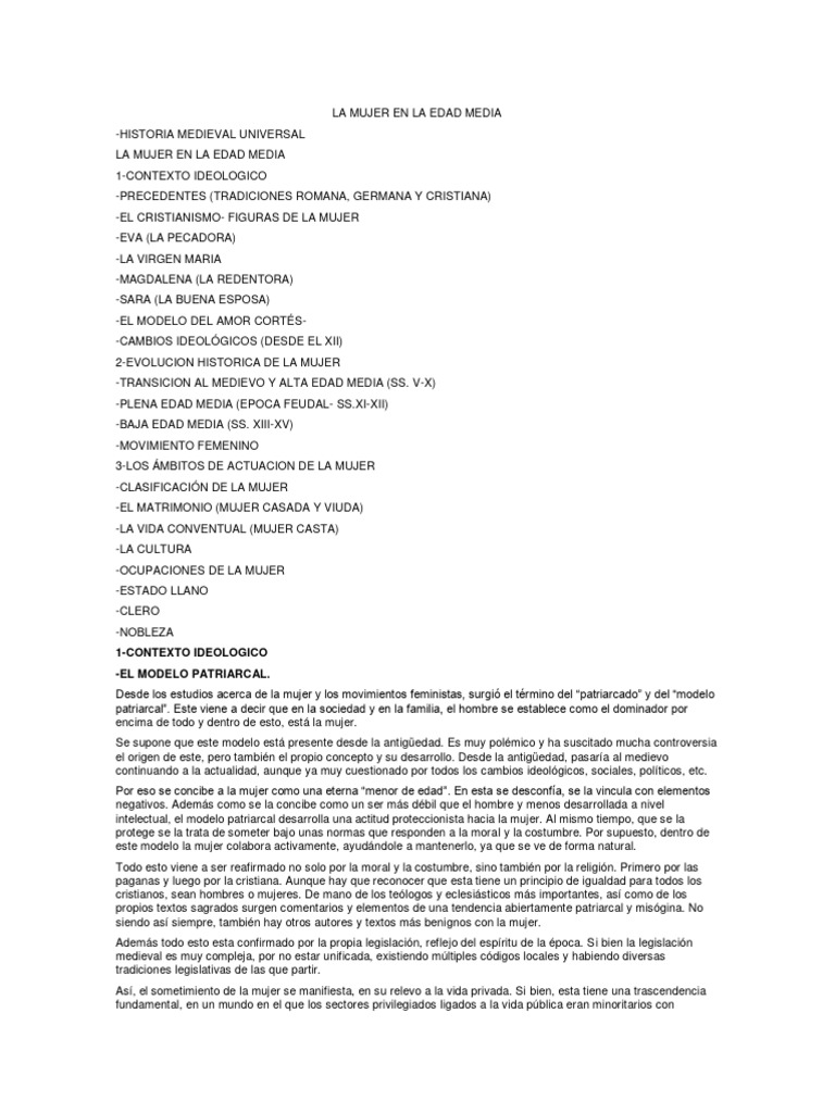 La Mujer en La Edad Media-Terminado | PDF | Edades medias | Matrimonio