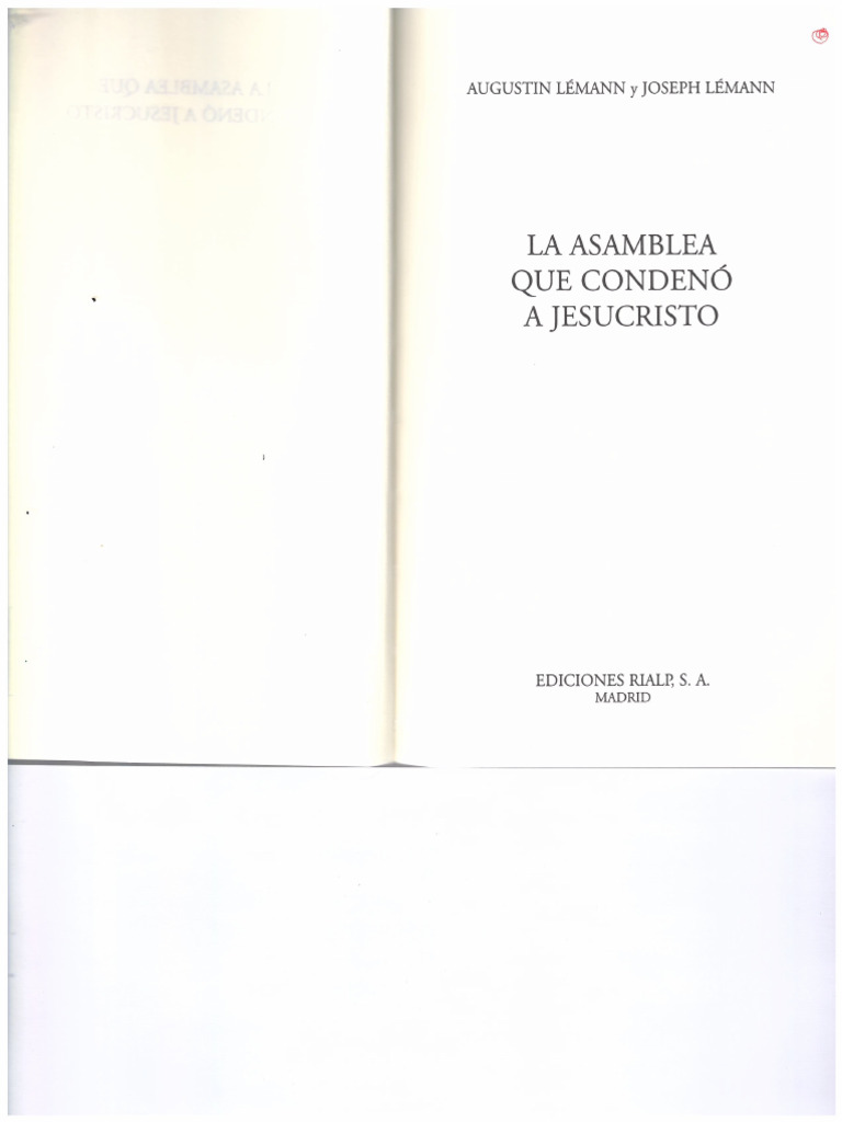 La Asamblea Que Condeno A Jesucristo | PDF