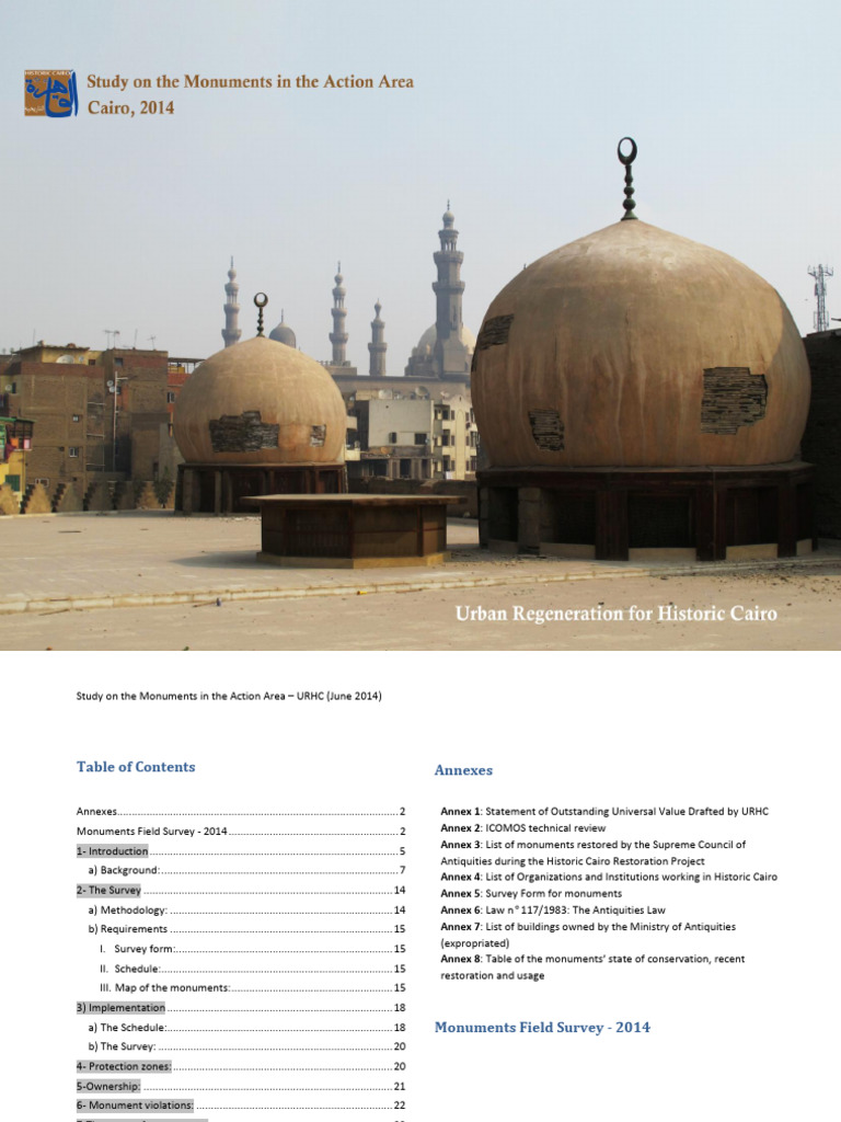 Monuments Survey in Historic Cairo | PDF | Cairo