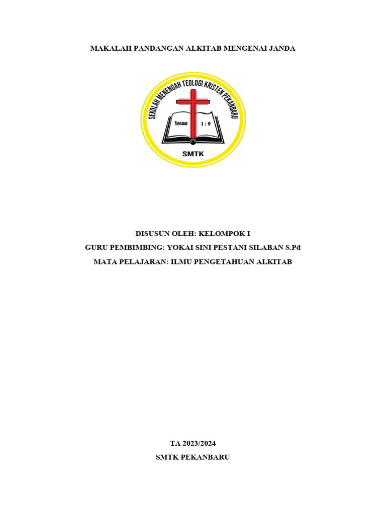 "Pandangan Alkitab Tentang Janda" | PDF