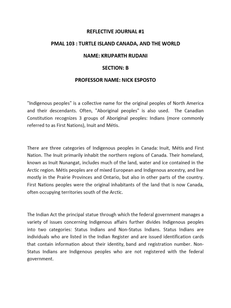 103 Assignment | PDF | Indigenous Peoples | Métis