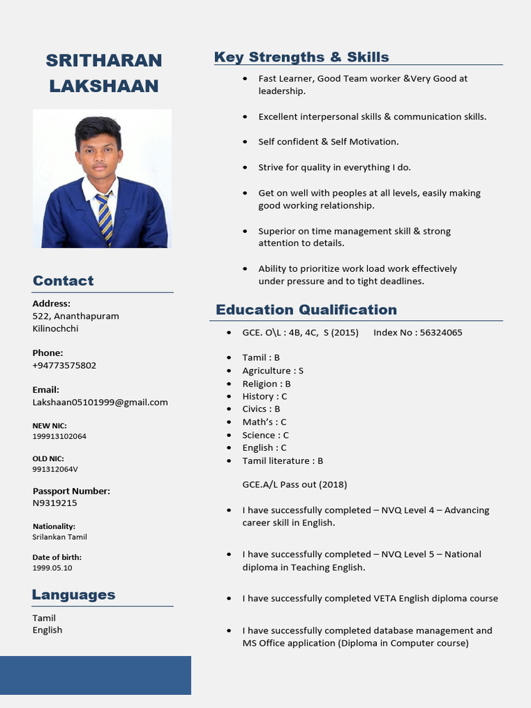 Lakshaan CV | PDF