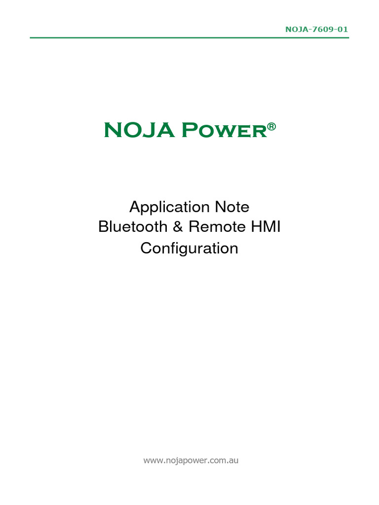 NOJA-7609-01 Application Note - Bluetooth & Remote HMI Configuration | PDF | Bluetooth | Icon ...