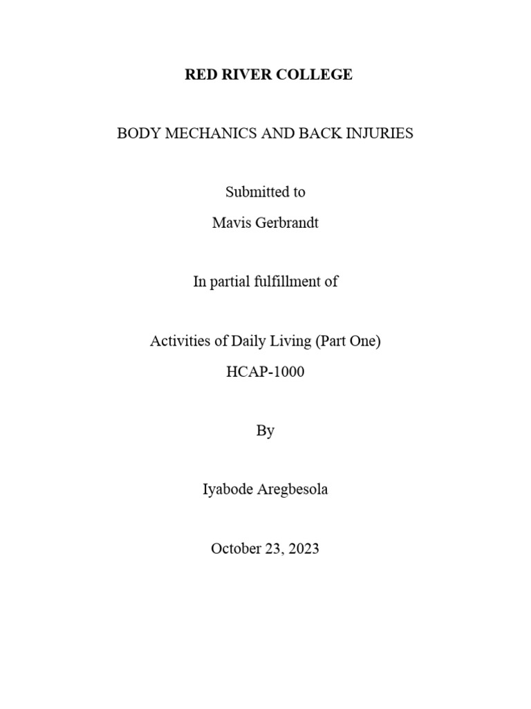 Activities of Daily Living Assignment Hcap 1000 | PDF | Wheelchair