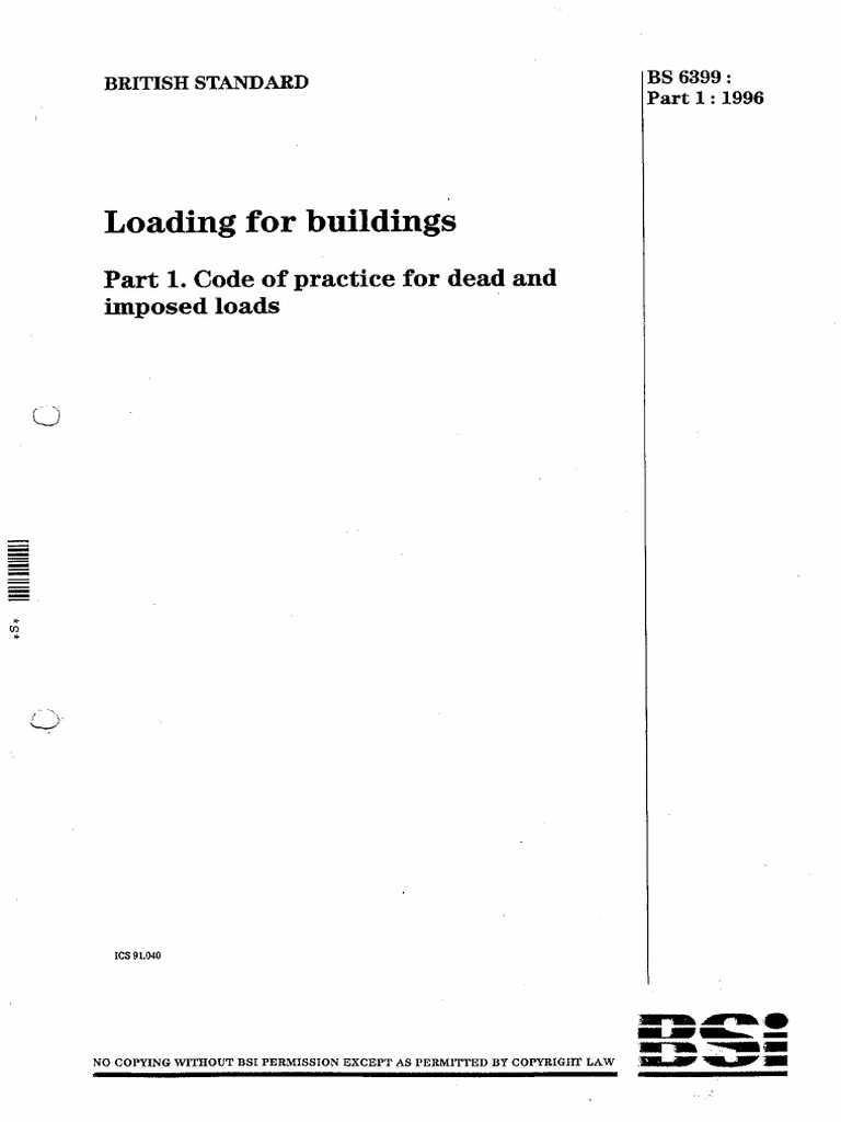 BS 6399 Part 1 1996 DL & LL | PDF