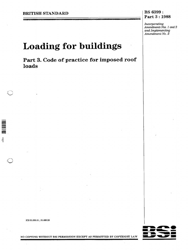 BS 6399 Part 3 1988 LL Roof | PDF