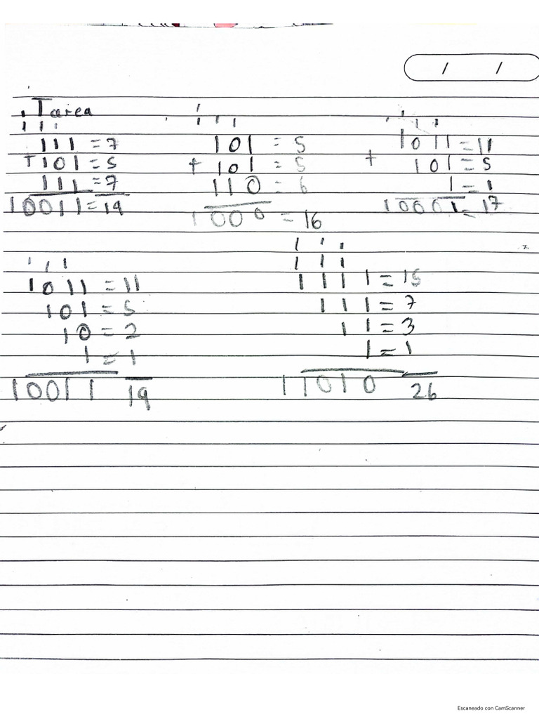 Ejercicios Resueltos de Suma Binaria | PDF