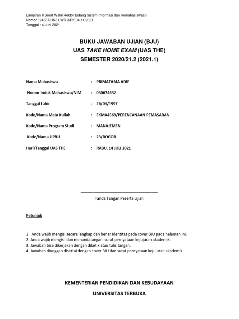 Ekma4569 Perencanaan Pemasaran | PDF