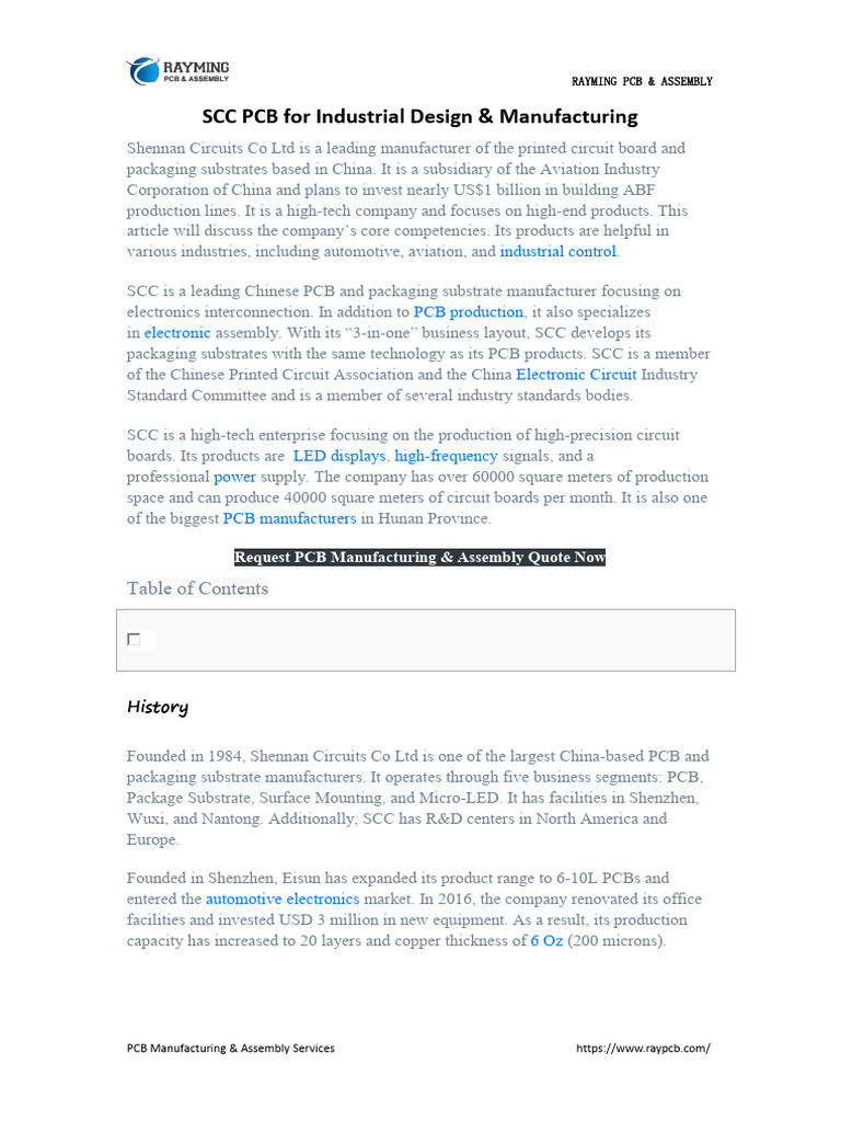 SCC PCB For Industrial Design & Manufacturing | PDF | Printed Circuit ...