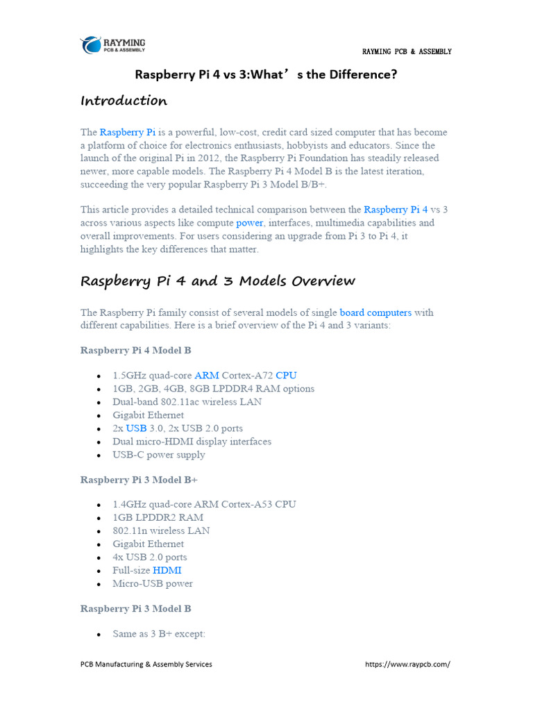 Raspberry Pi 4 Vs 3whats The Difference Pdf Raspberry Pi Usb 8747