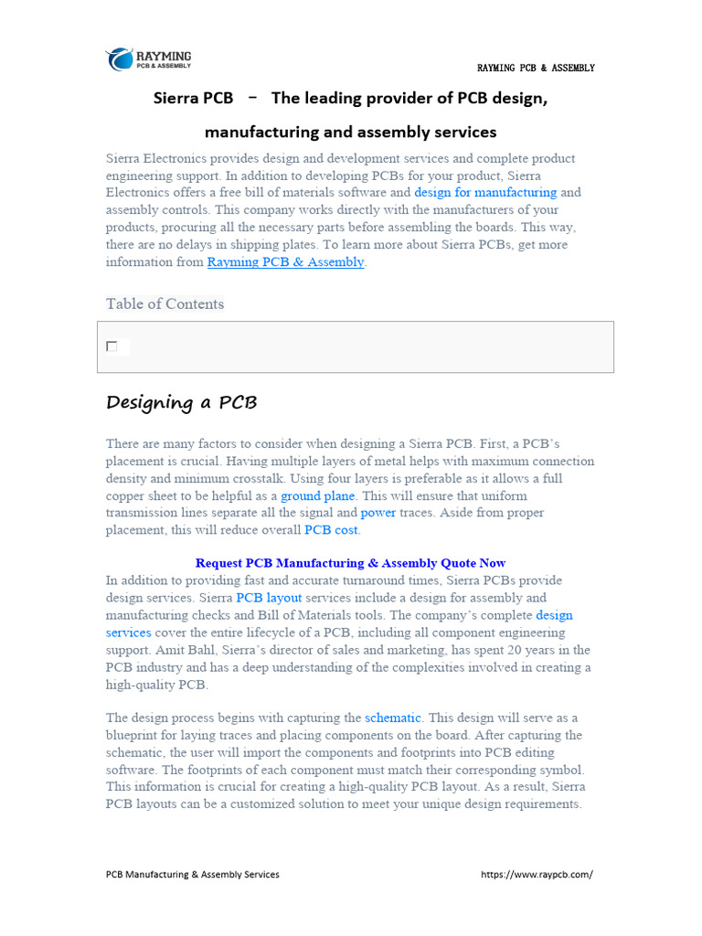 Sierra PCB - The Leading Provider of PCB Design, Manufacturing and ...