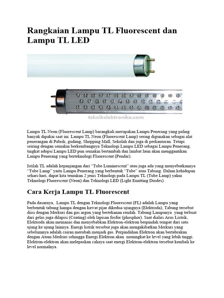 Lampu TL Fluorescent Dan Lampu TL LED | PDF