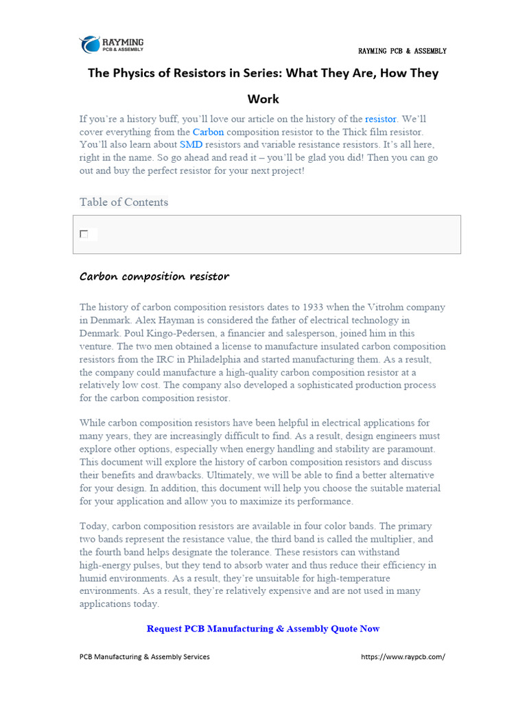 The Physics of Resistors in Series What They Are, How They Work | PDF ...