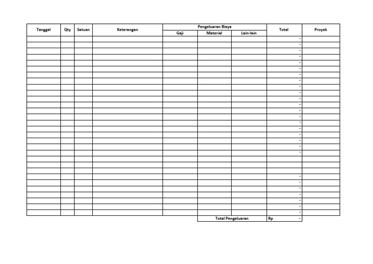 Form Rekap Pengeluaran Proyek | PDF