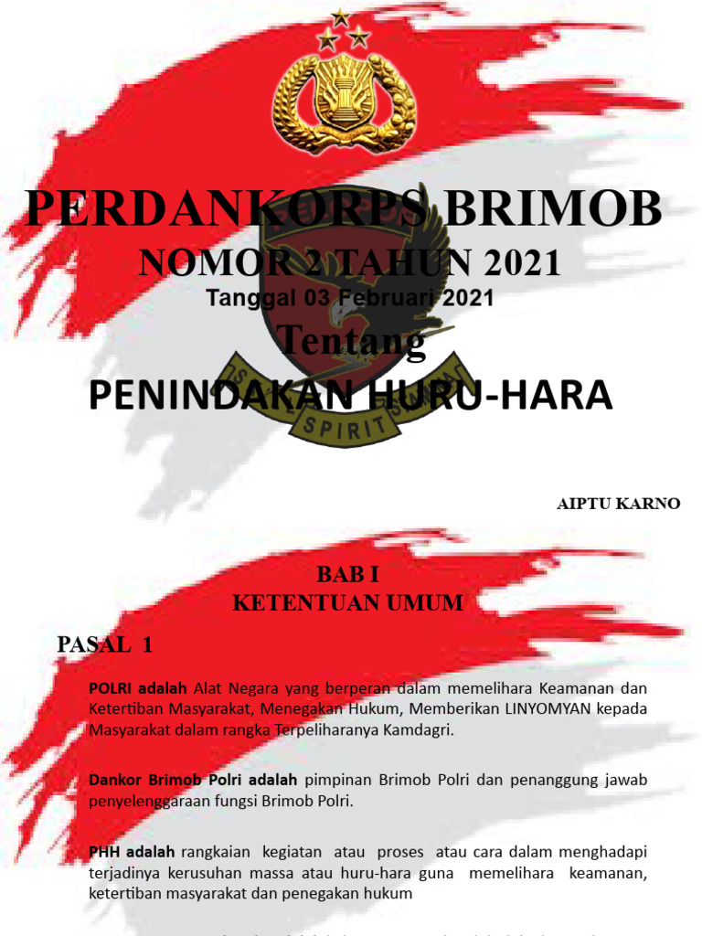 Prosedur Penindakan Huru-Hara PHH Brimob | PDF