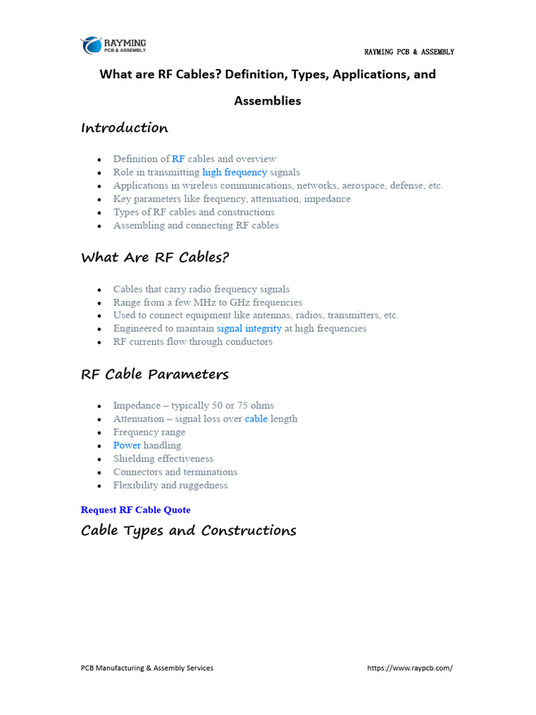 What Are RF Cables Definition, Types, Applications, and Assemblies ...