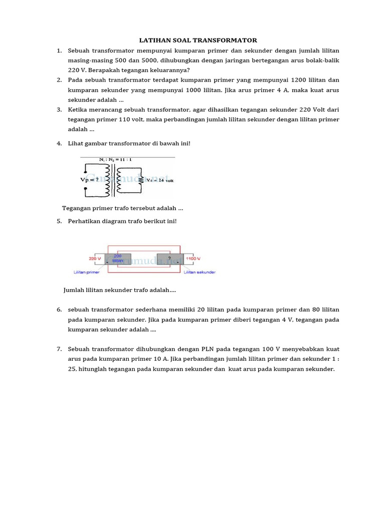 Latihan Soal Traffo | PDF