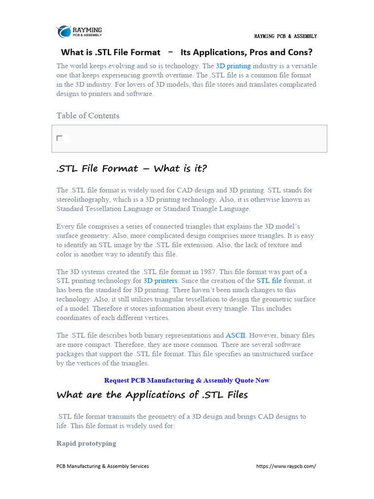 What Is .STL File Format - Its Applications, Pros and Cons | PDF | 3 D Computer Graphics | 3 D ...