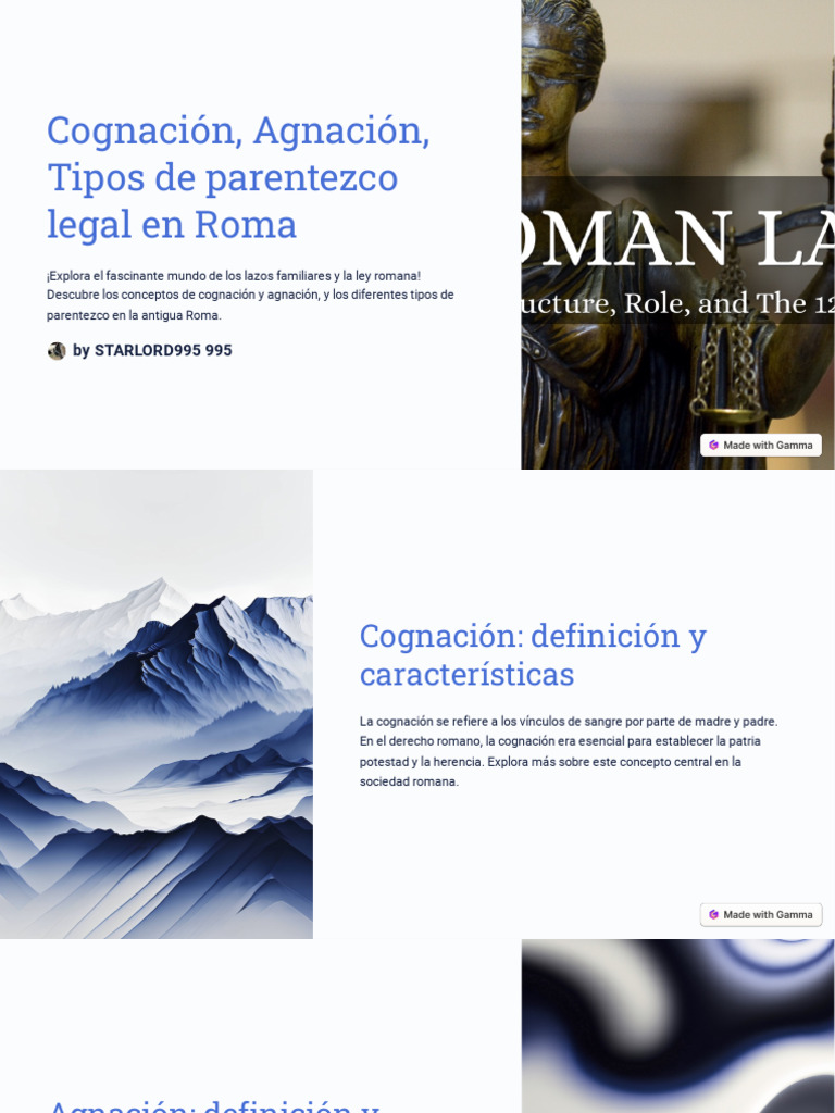 Cognacion Agnacion Tipos de Parentezco Legal en Roma | PDF