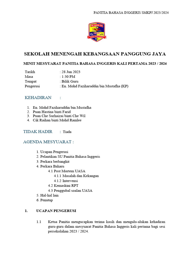 MINUTE MEETING | PDF