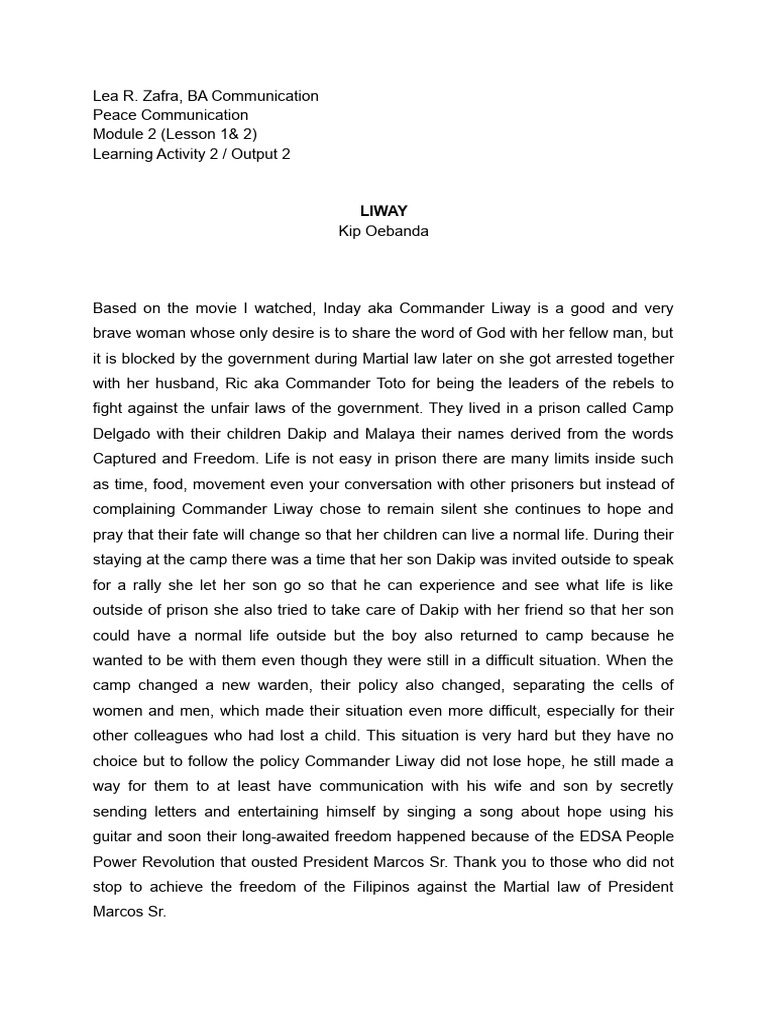 Peace Communication LIWAY | PDF | Religion & Spirituality