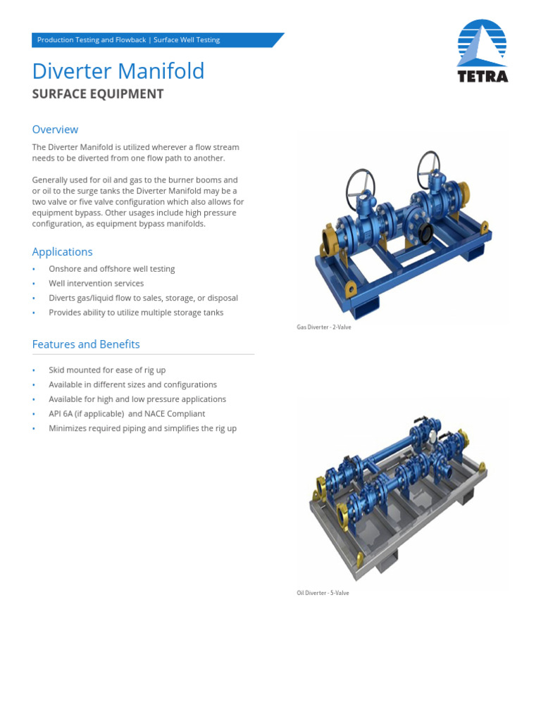 Diverter Manifold Product Data Sheet | PDF