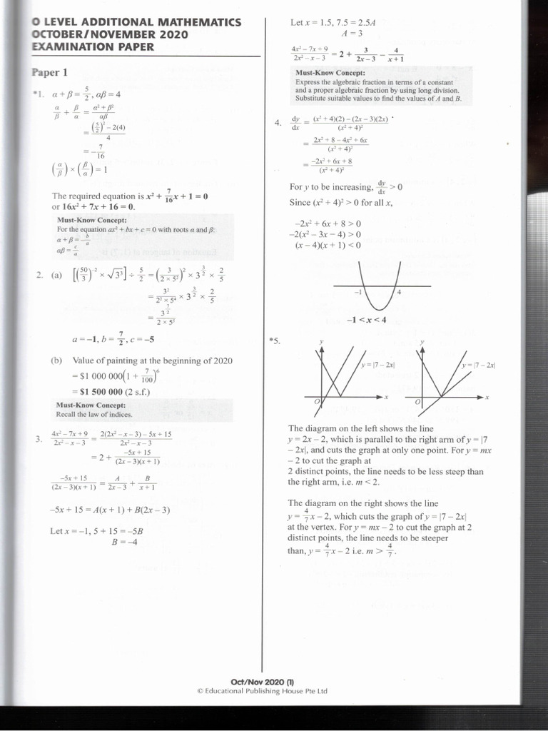 A Math Answer 2020 2019 | PDF