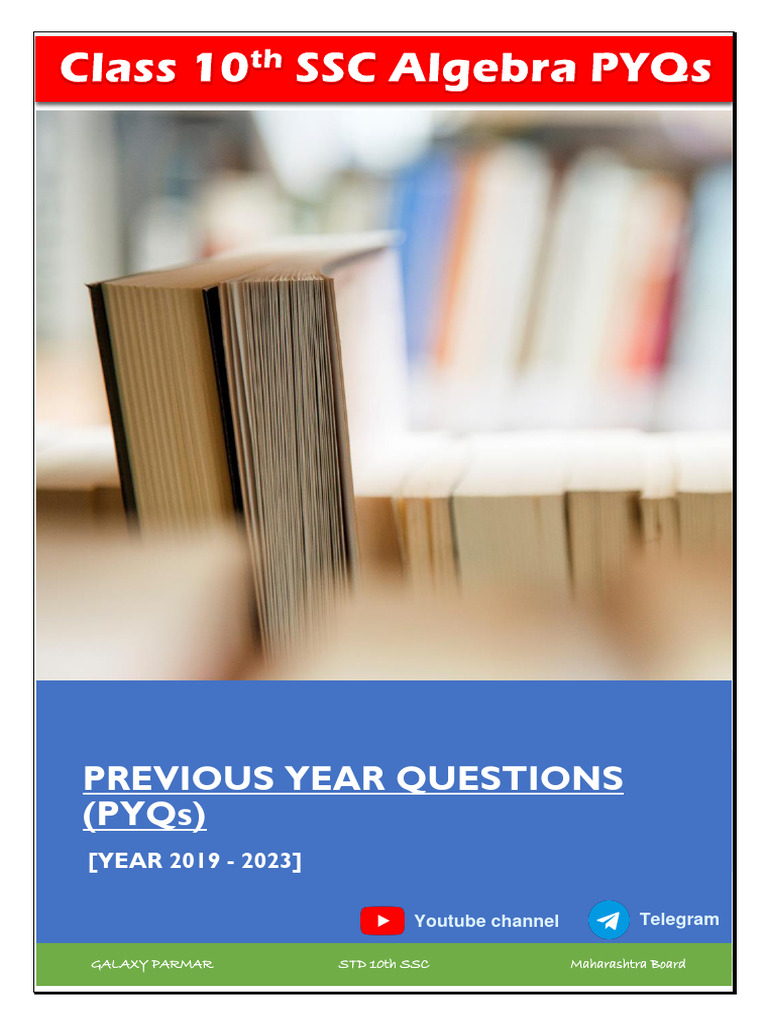 Maharashtra SSC Algebra PYQs 2019-2023 | PDF | Quadratic Equation ...