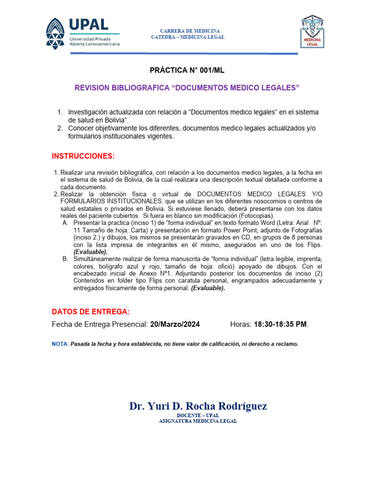 Practica Nº1 Documentos Medicos | Descargar gratis PDF | Medicina | Cuidado de la salud