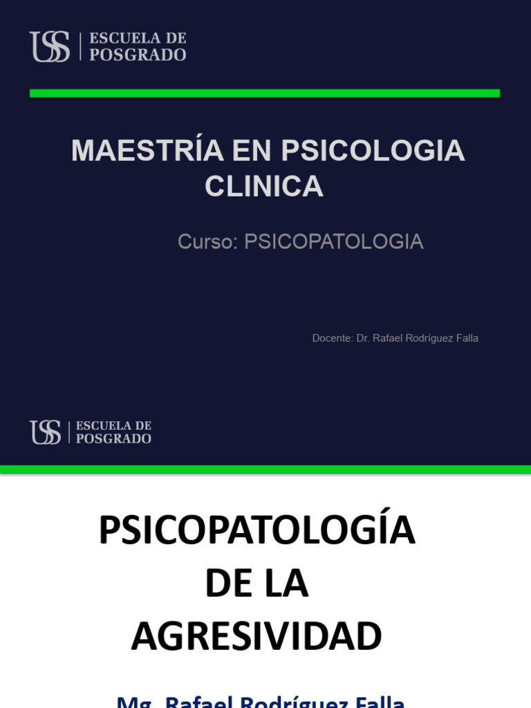 Psicopatologia de La Agresividad | PDF | Antipsicótico | Esquizofrenia