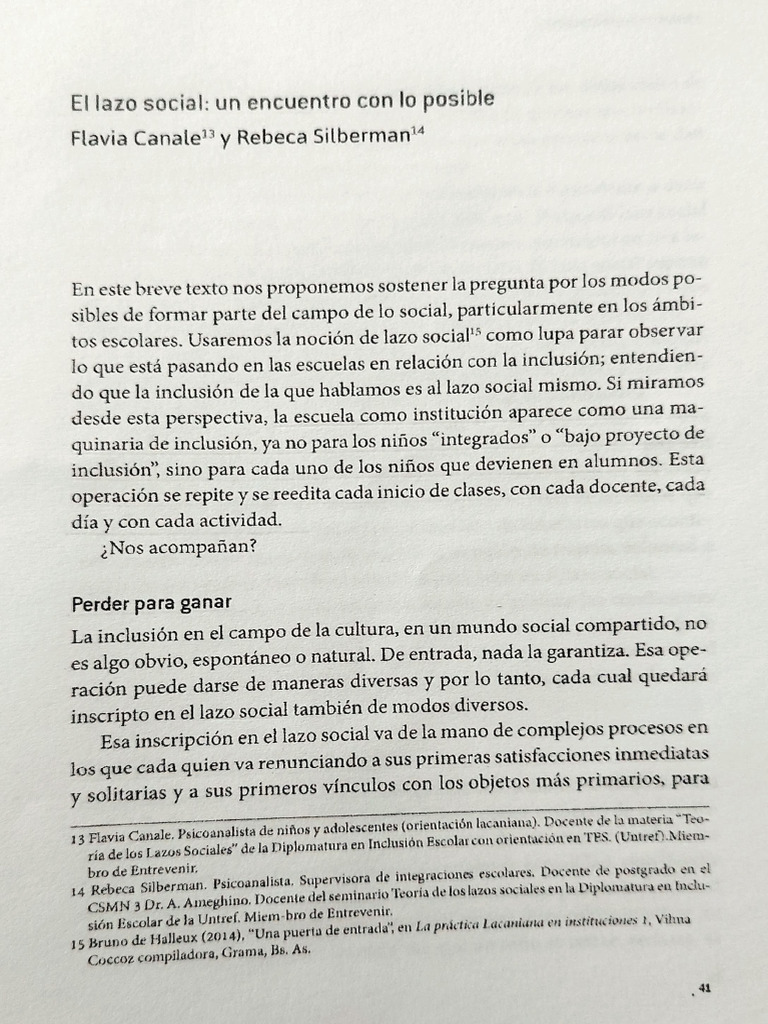 El Lazo Social Un Encuentro Con Lo Posible - Flavia Carnevale y Rebeca ...