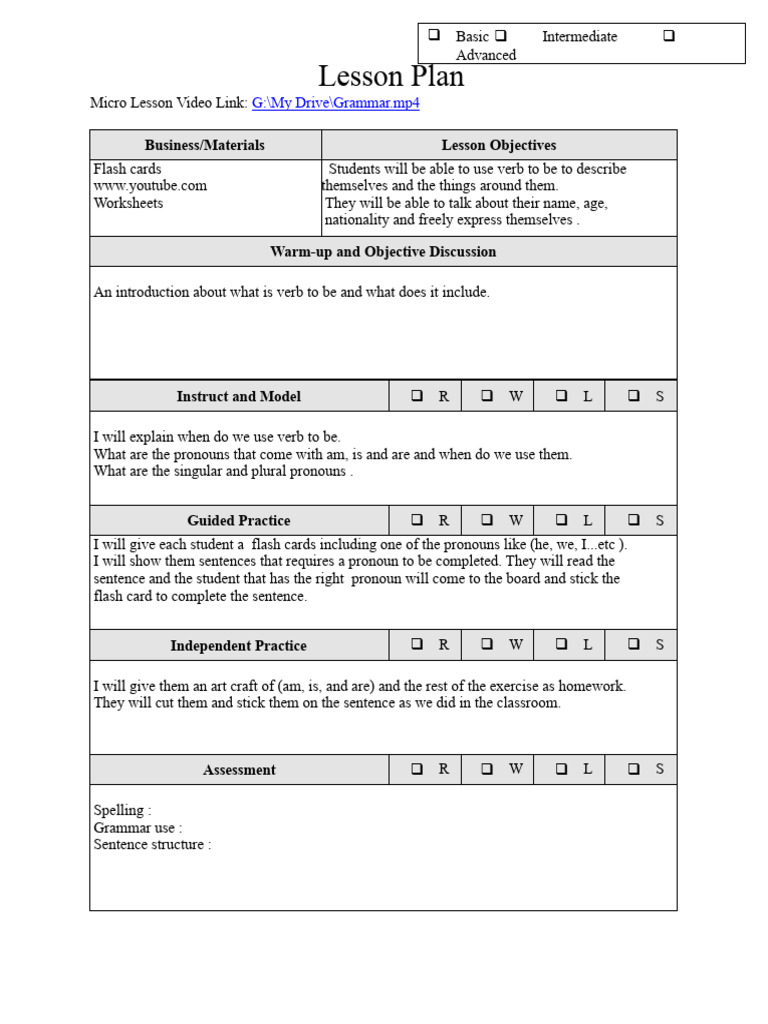 Grammar Lesson | PDF