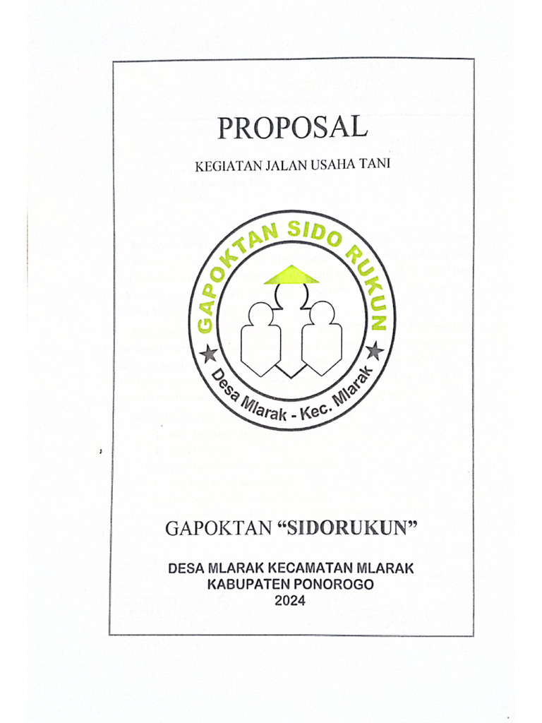 Proposal Gapoktan Usaha Tani Ds. Mlarak | PDF