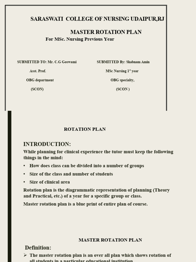 MASTER-ROTATION-PLAN | PDF | Nursing