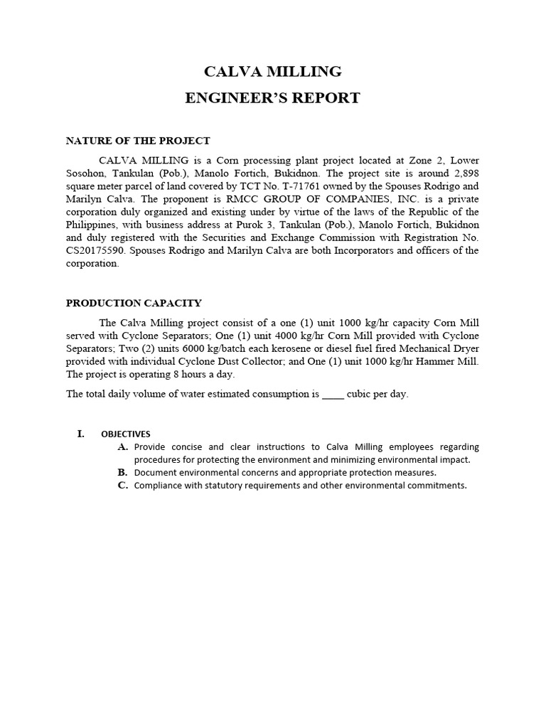 Engineer's Report | PDF