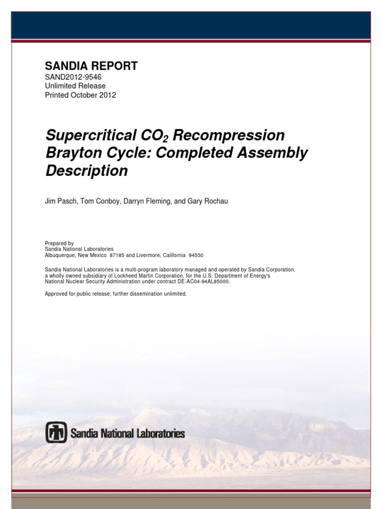 Supercritical CO2 Recompression Brayton Cycle Completed Assembly Description - Sandia National ...