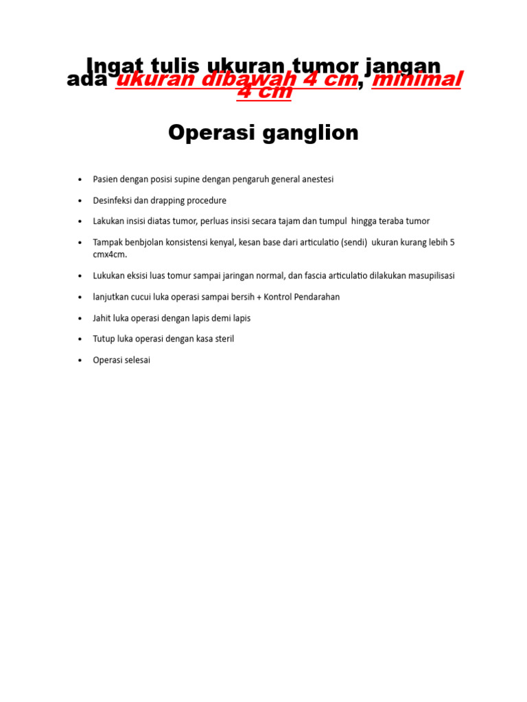 Operasi Ganglion | PDF
