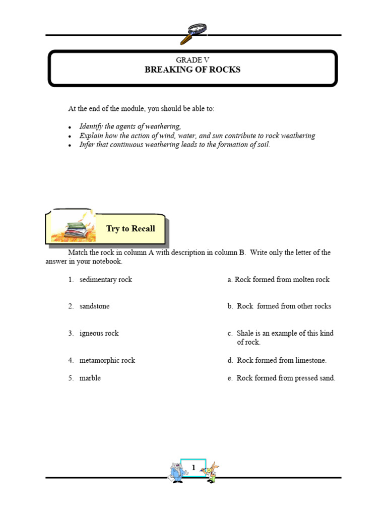 Module 16 - BREAKING OF ROCKS | PDF | Rock (Geology) | Weathering