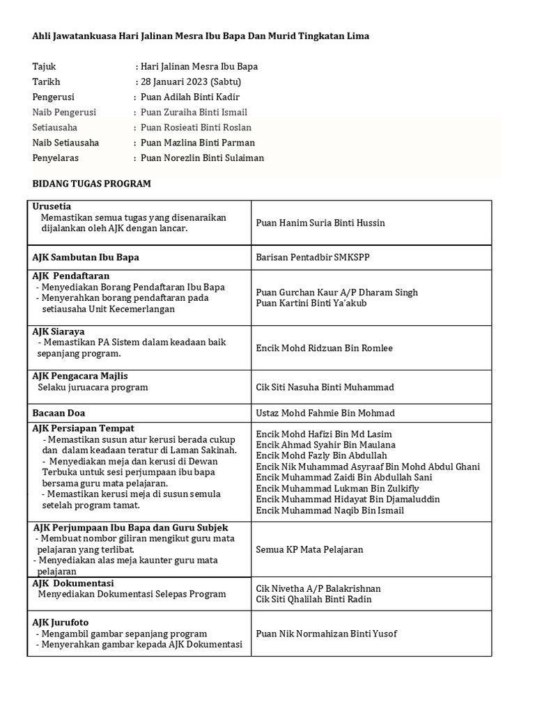 Ajk Hari Jalinan Mesra | PDF