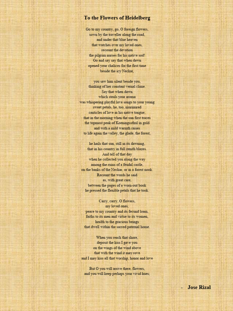 Heidelberg Flowers: Rizal's Ode | PDF